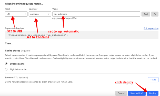 How to exclude WordPress Automatic Plugin Cron URL from CloudFlare caching? - ValvePress
